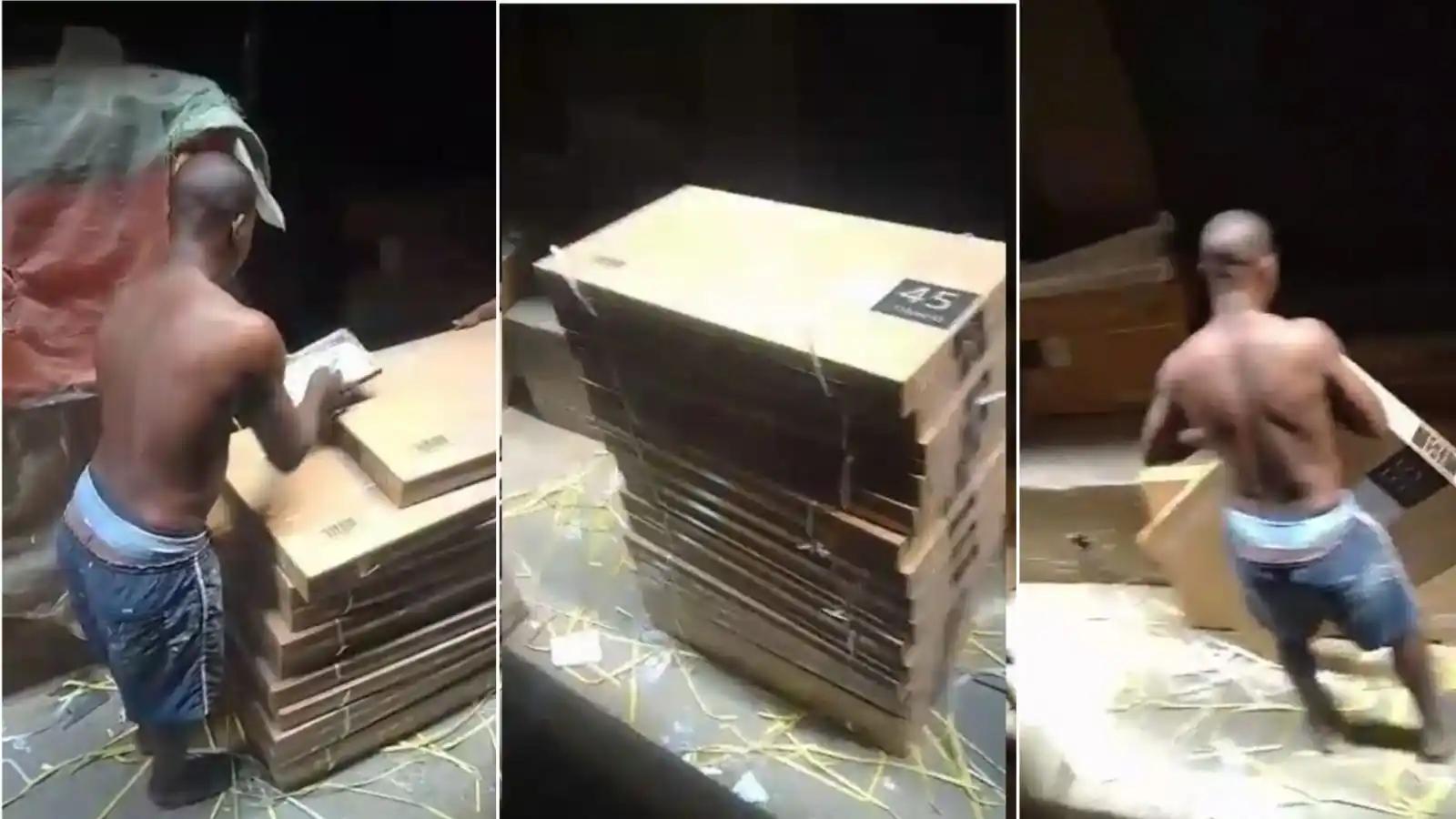 Nigerian businessman caught printing LG logos on fake TVs at Alaba ...