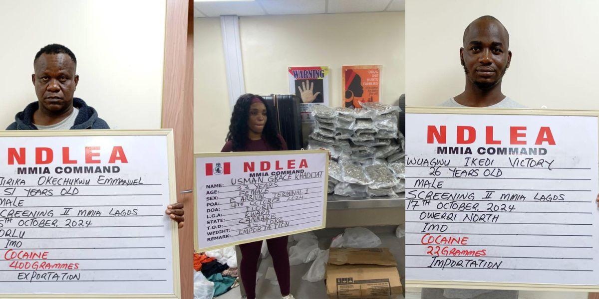 NDLEA arrests 2 businessmen and Canada-based nurse at Lagos airport for ...