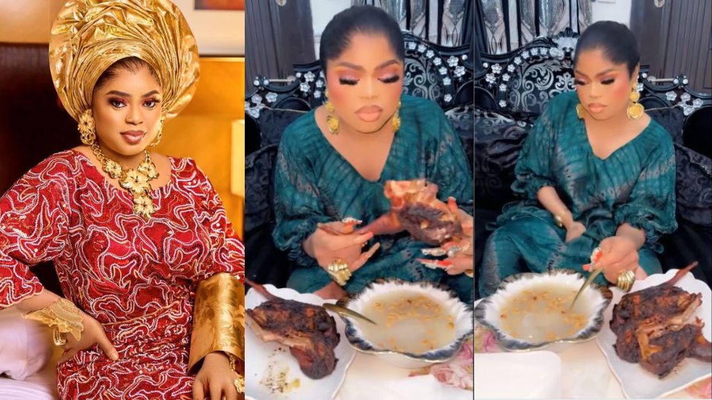 "Sapa sef touch mummy of Lagos" - Bobrisky spotted eating garri and ...