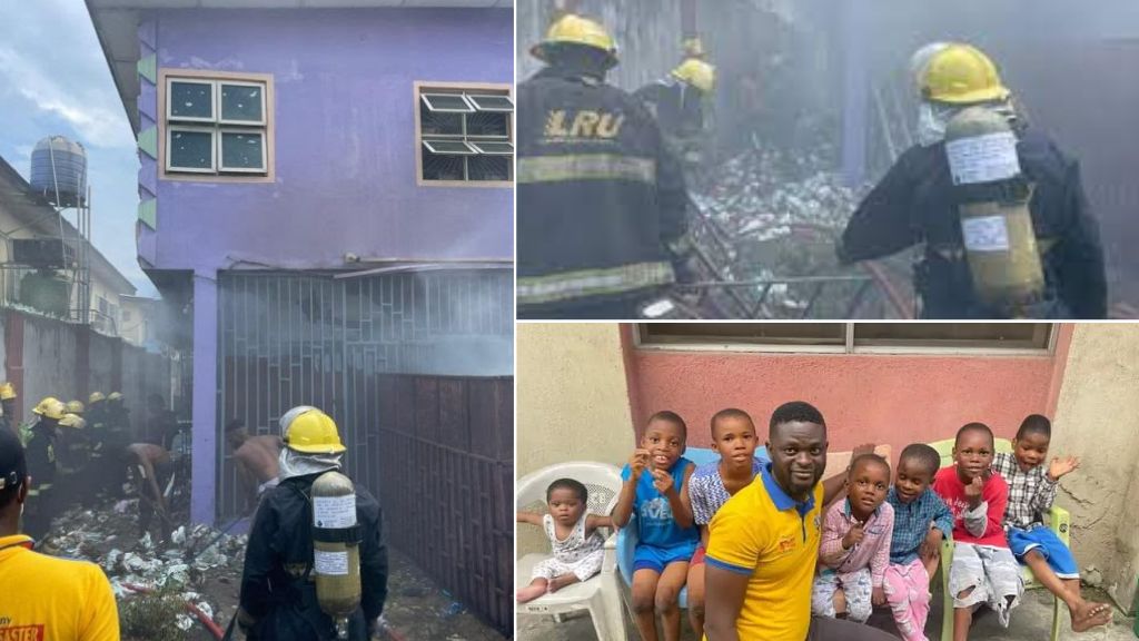Seven children rescued including 1-year-old baby as fire guts ...