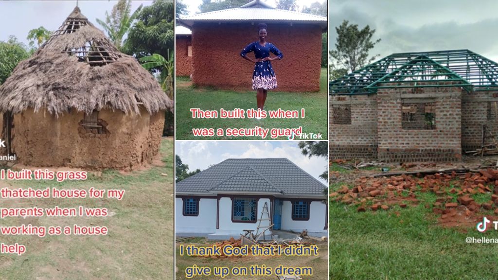 Lady builds house for parents, gives them better structure with husband ...