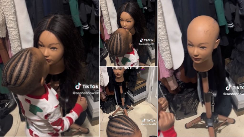 "They are still fooling us" - Little boy locks lips with mannequin ...