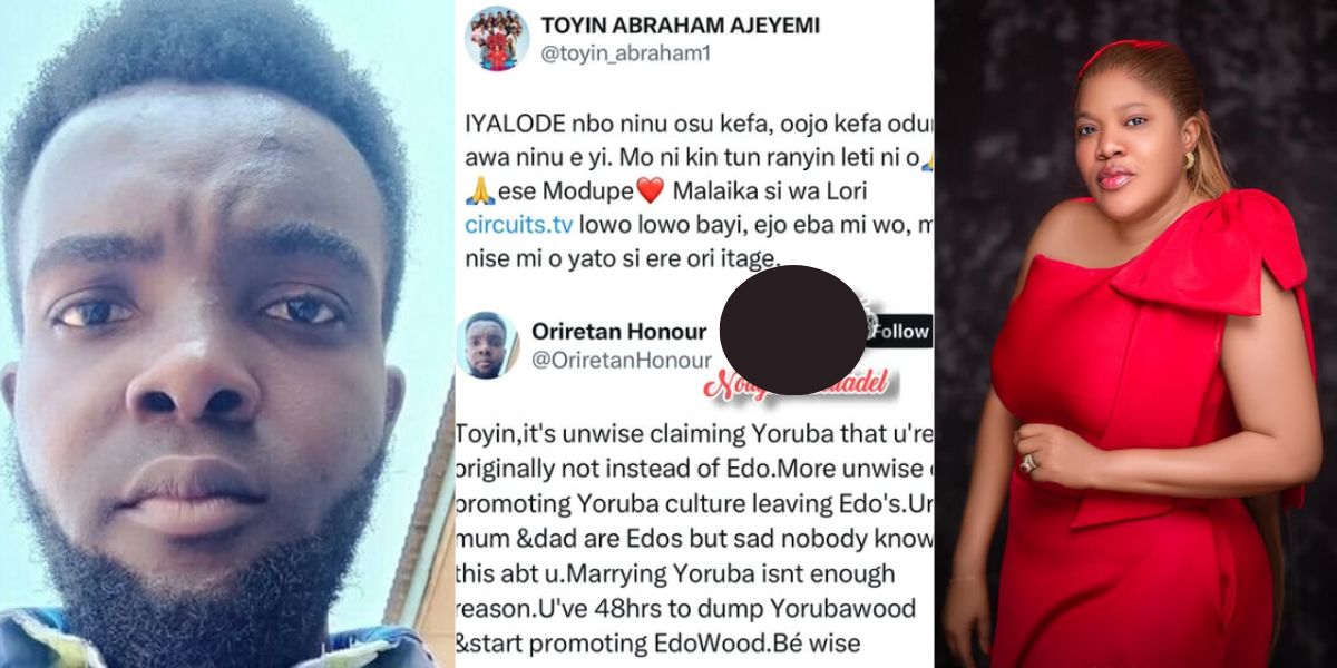 "This is so unwise when you are Edo" - Man slams Toyin Abraham for ...