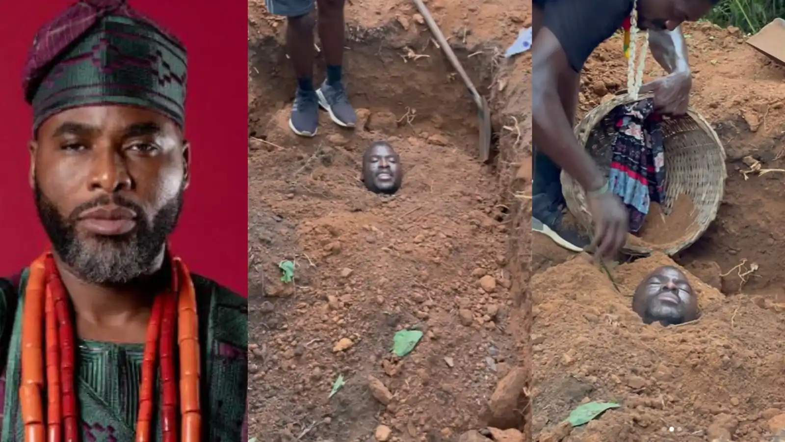Moment actor Ibrahim Chatta was buried alive while on a movie set ...