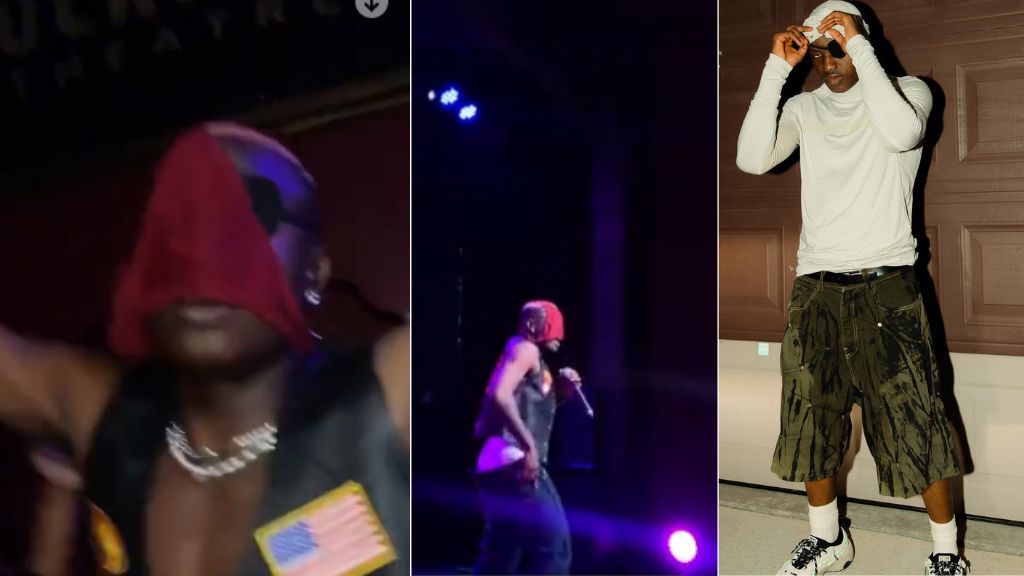 Moment Ruger wore female fan's pant as face mask while performing on ...