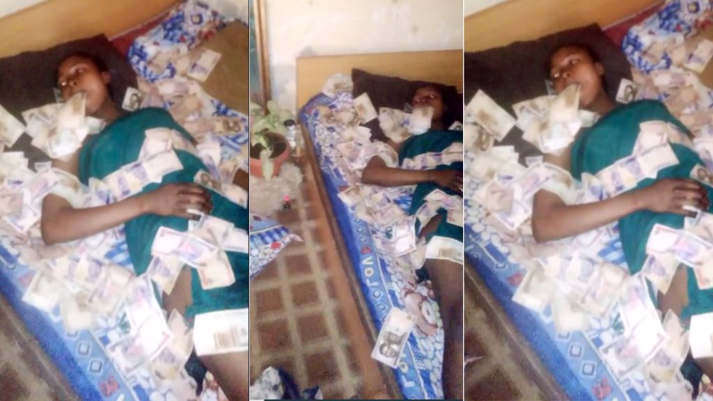 Video shows lady vomiting Naira notes after being used for ritual money ...