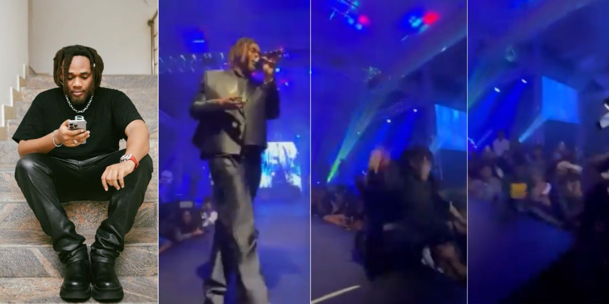"Buju don smoke fake loud" - Moment singer BNXN falls off stage while ...