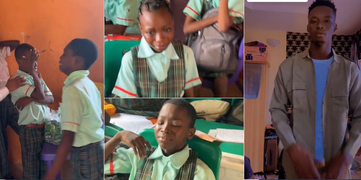 Emotional moment students break into tears as corper finishes service ...
